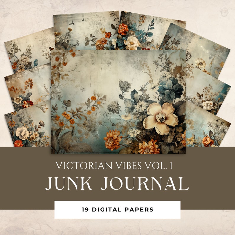 Victorian Junk Journal Digital Paper, Digital Junk Journal Pages ...