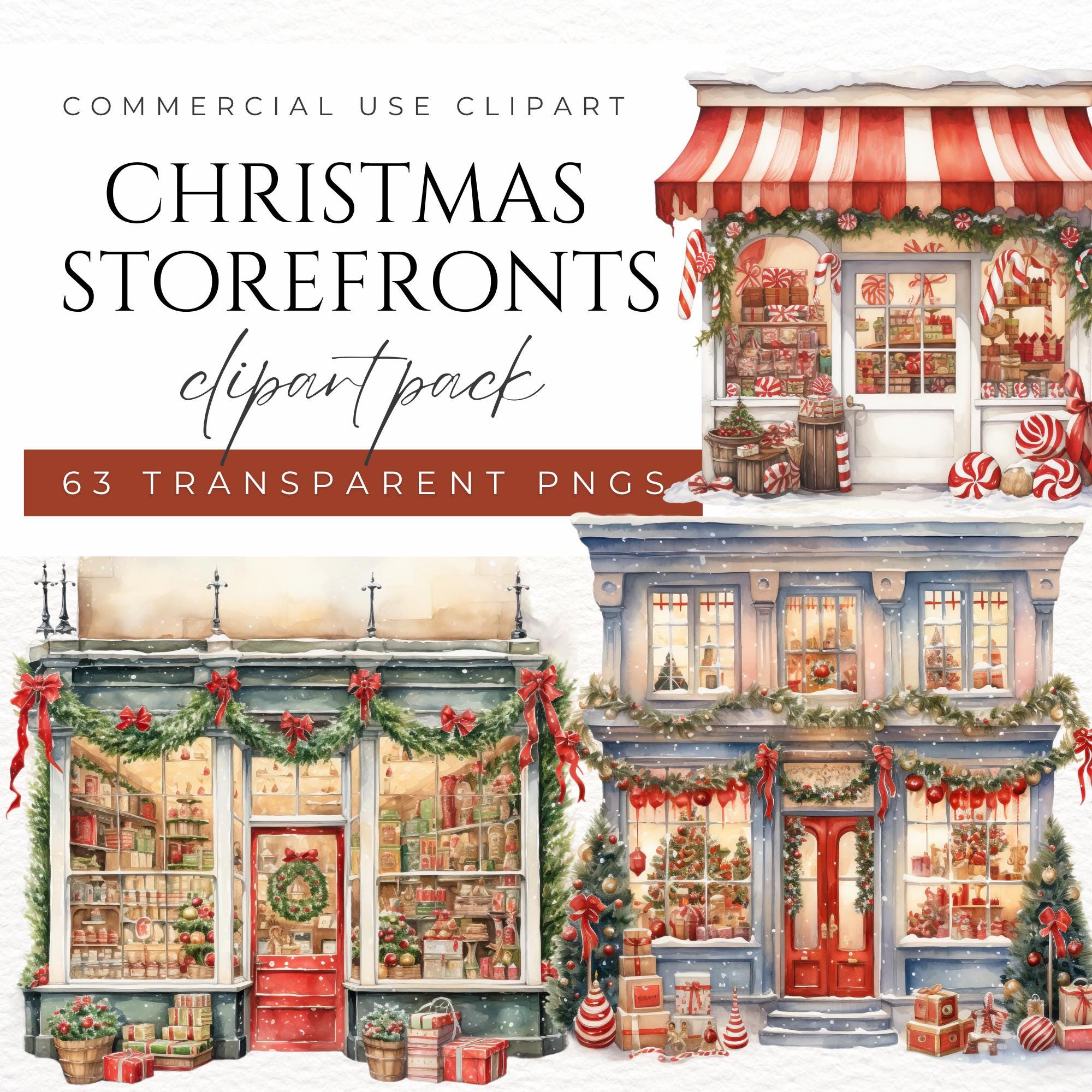 Christmas Storefronts Clipart Holiday Shop Clipart Festive Storefronts ...