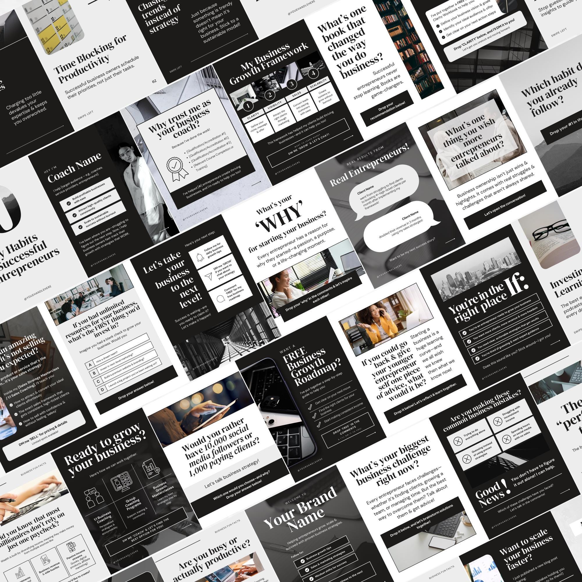Business Coach Instagram Posts Templates Social Media Posts for Coaches ...
