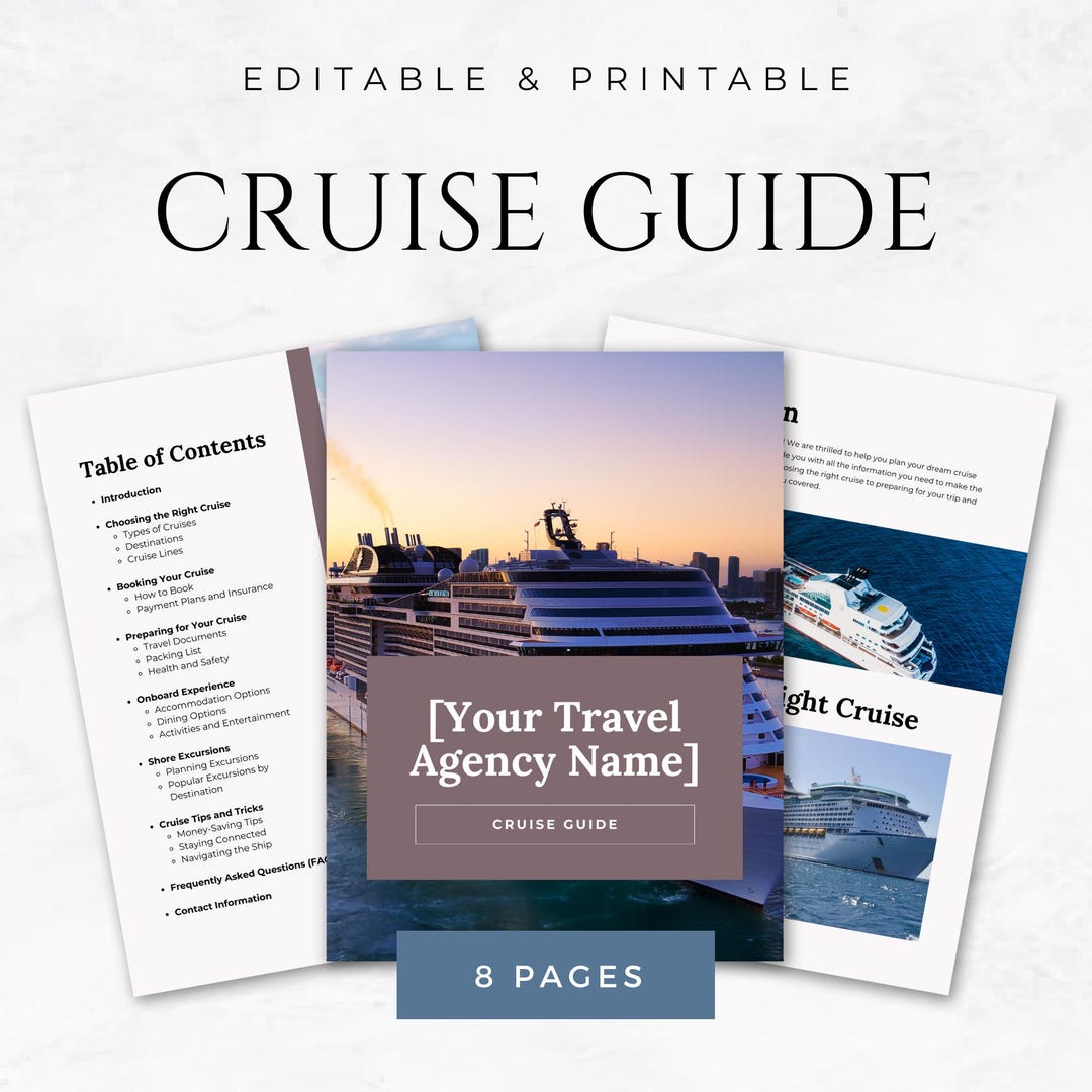 Cruise Ship Guide Template Printable Cruise Itinerary Cruise Vacation ...