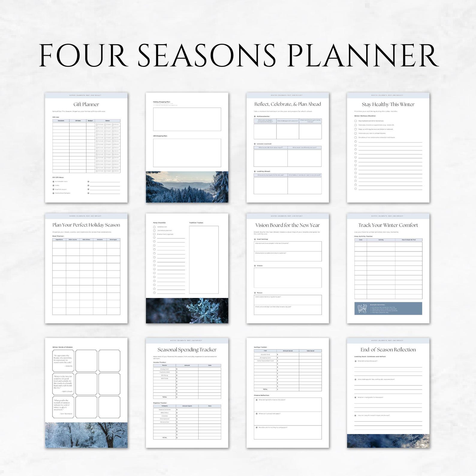Four Seasons Planner Template Printable Spring Planner Summer Planner ...