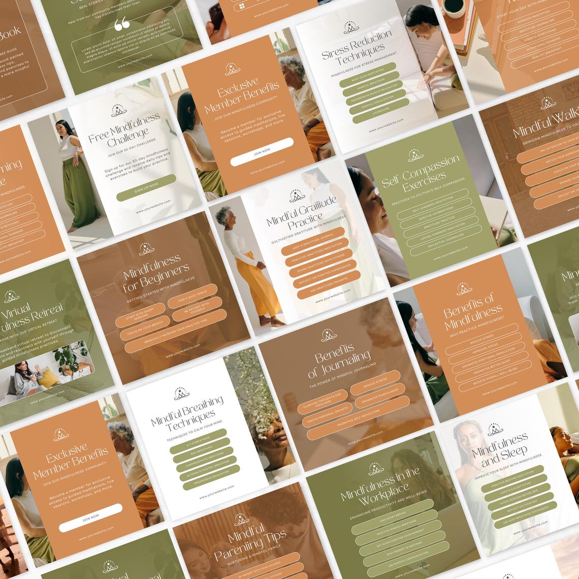 Mindfulness Coach Instagram Posts Templates Mindfulness Social Media ...