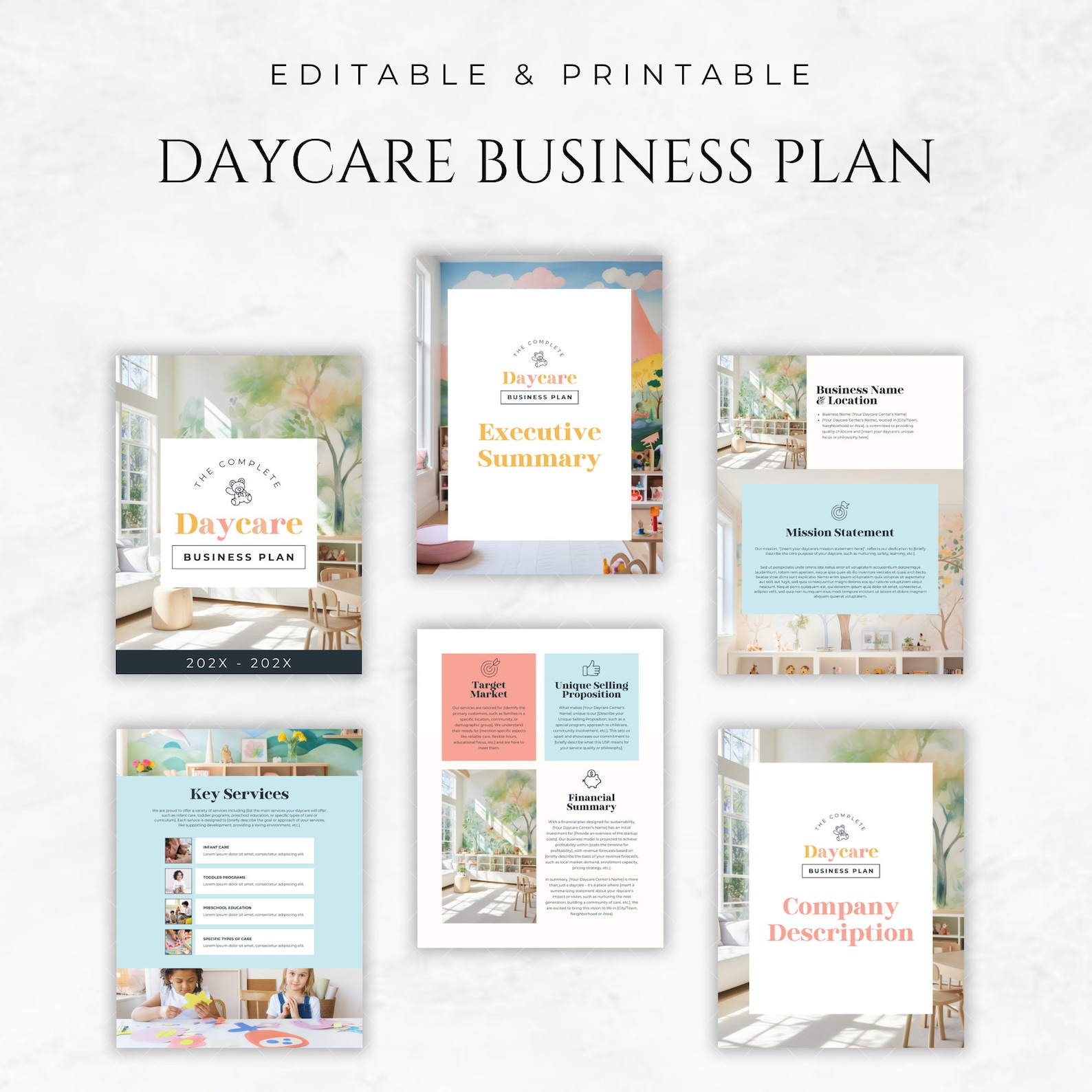 Daycare Business Plan Template Childcare Business Plan Daycare Startup ...