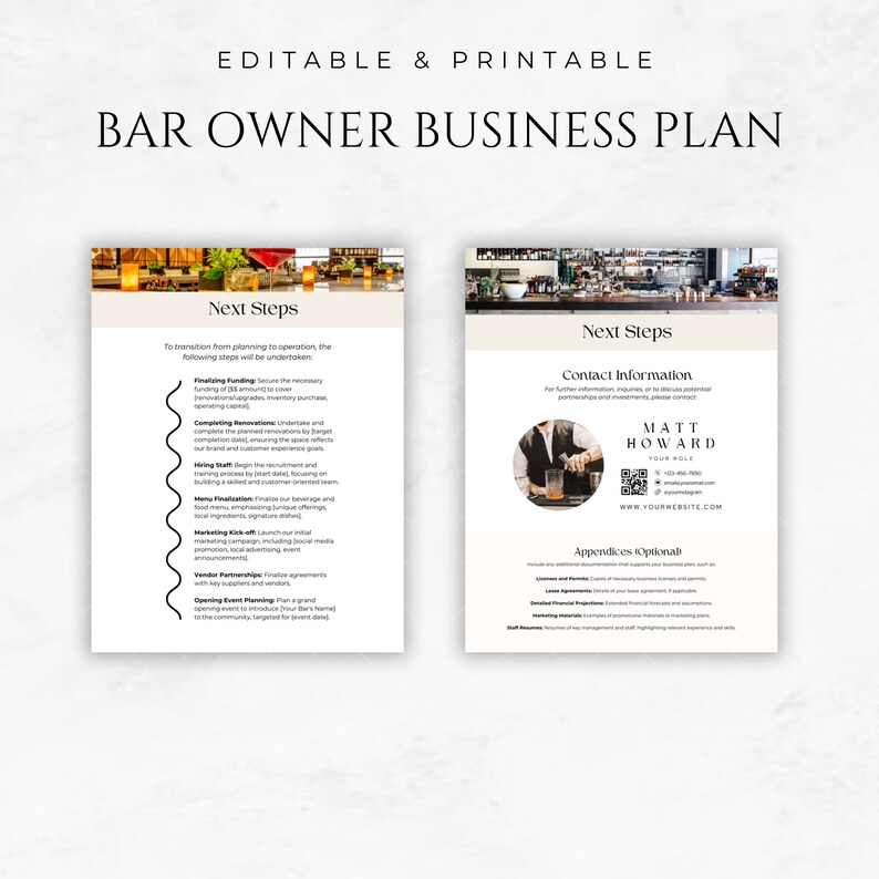 Bar Owner Business Plan Canva Template Bar Startup Plan Nightclub ...