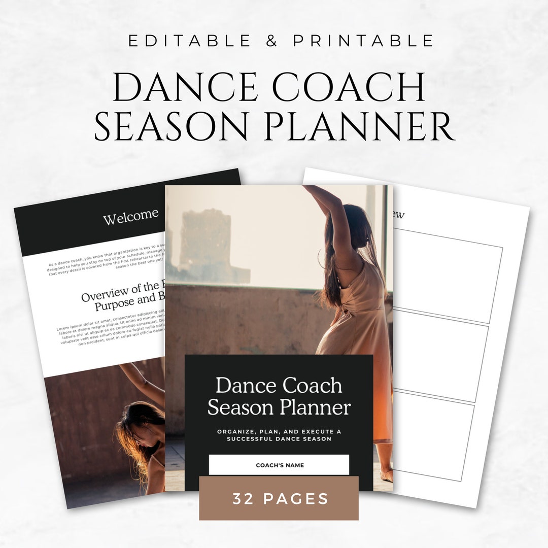 Dance Coach Planner Dance Practice Planner Dance Coach Template Dance ...