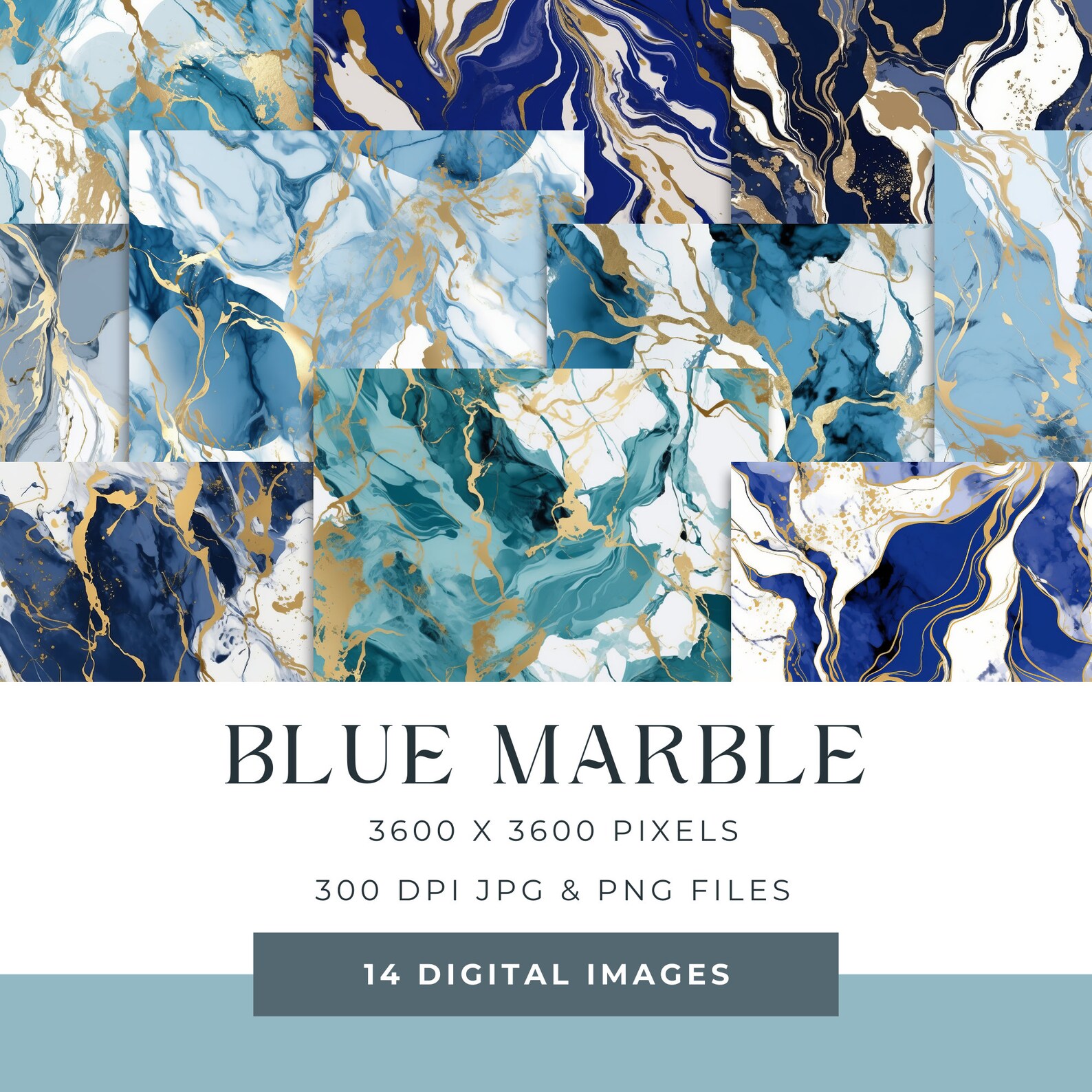 Seamless Blue Marble With Elegant Gold Patterns Shades of Blue Marble ...