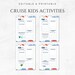Cruise Ship Activities for Kids Printable Kids Bingo Kids Word Search ...