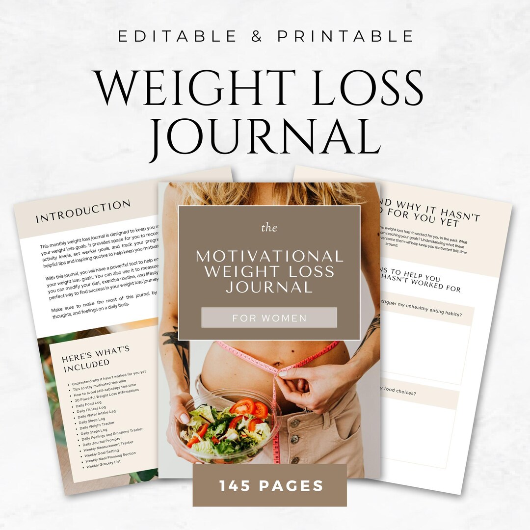 Motivational Weight Loss Journal Template Printable Fitness Planner ...