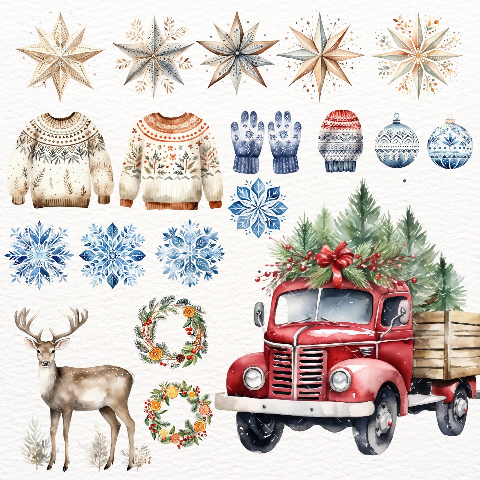 Scandinavian Christmas Clipart Nordic Winter Clipart Hygge Christmas ...