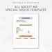 All About Me Special Needs Template Printable Special Needs Profile ...
