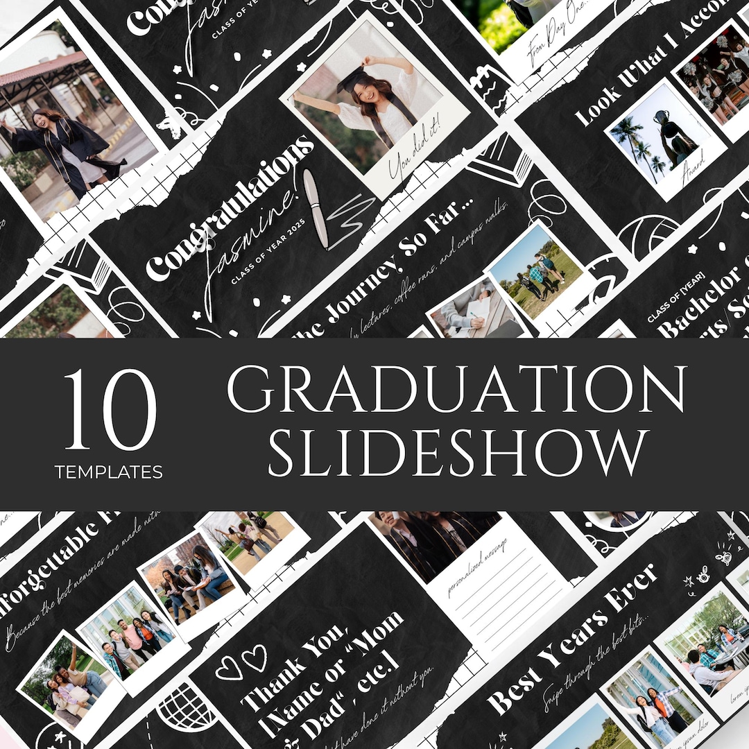 Graduation Slideshow Template Canva: Editable Memory Video (digital ...