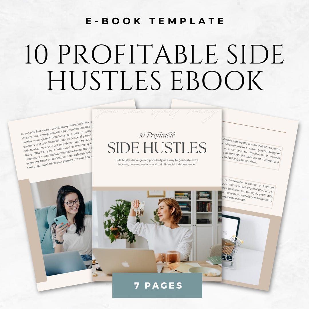 10 Profitable Side Hustles You Can Start Today Ebook Template Printable ...