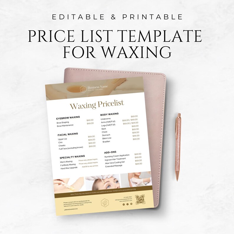 Waxing Price List Salon Price List Template Beauty Salon Price List ...