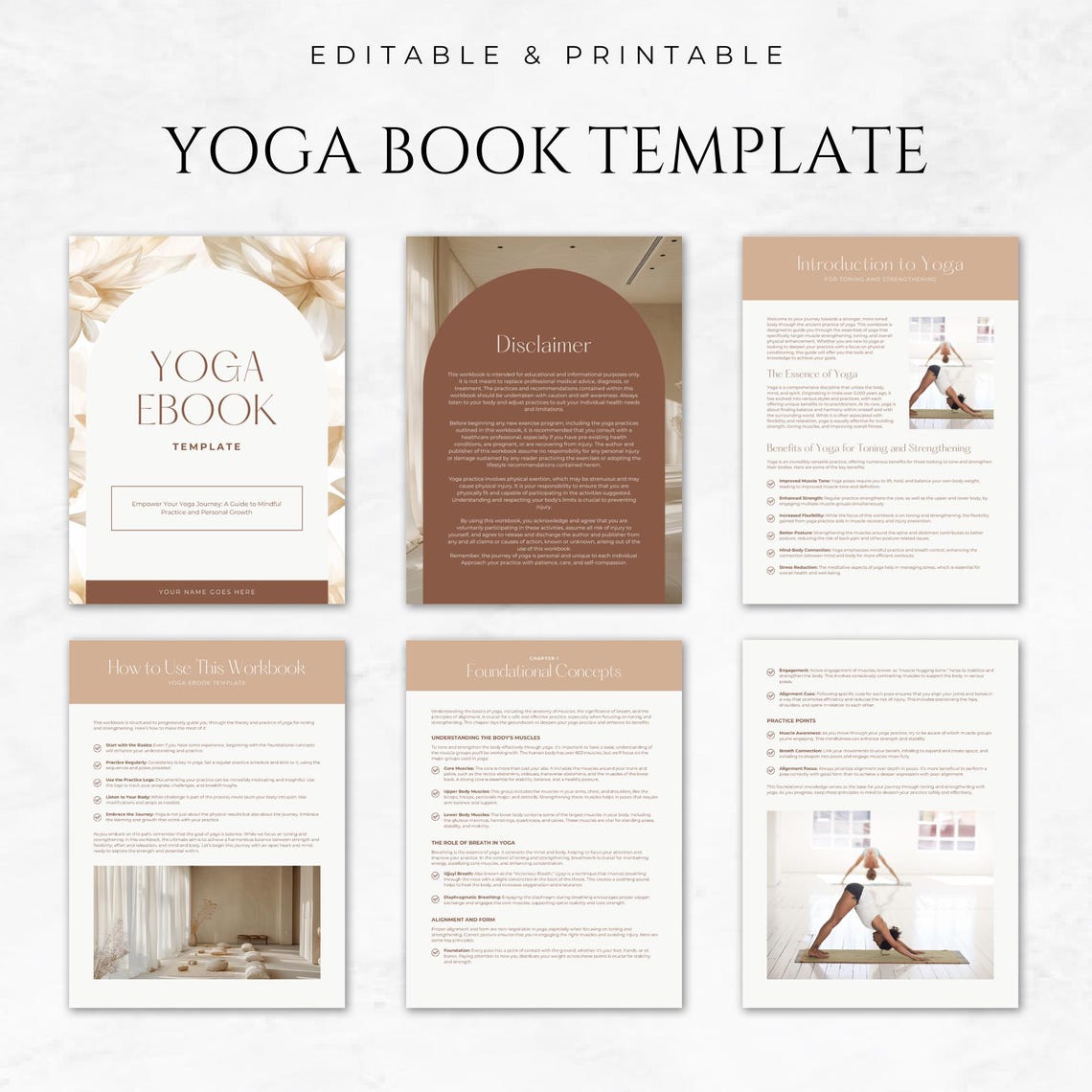 Yoga Book Template Digital Yoga Guide Printable Yoga Book Yoga Ebook ...