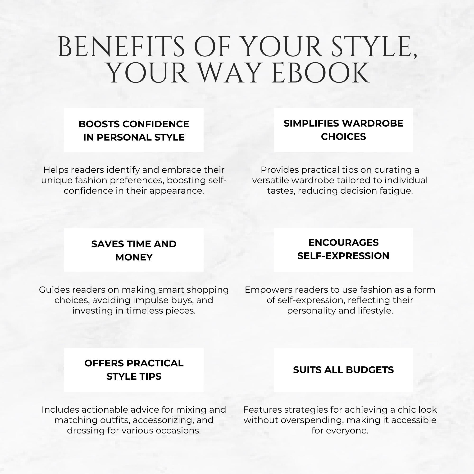 Your Style Your Way Ebook Template Printable Fashion Tips Ebook ...