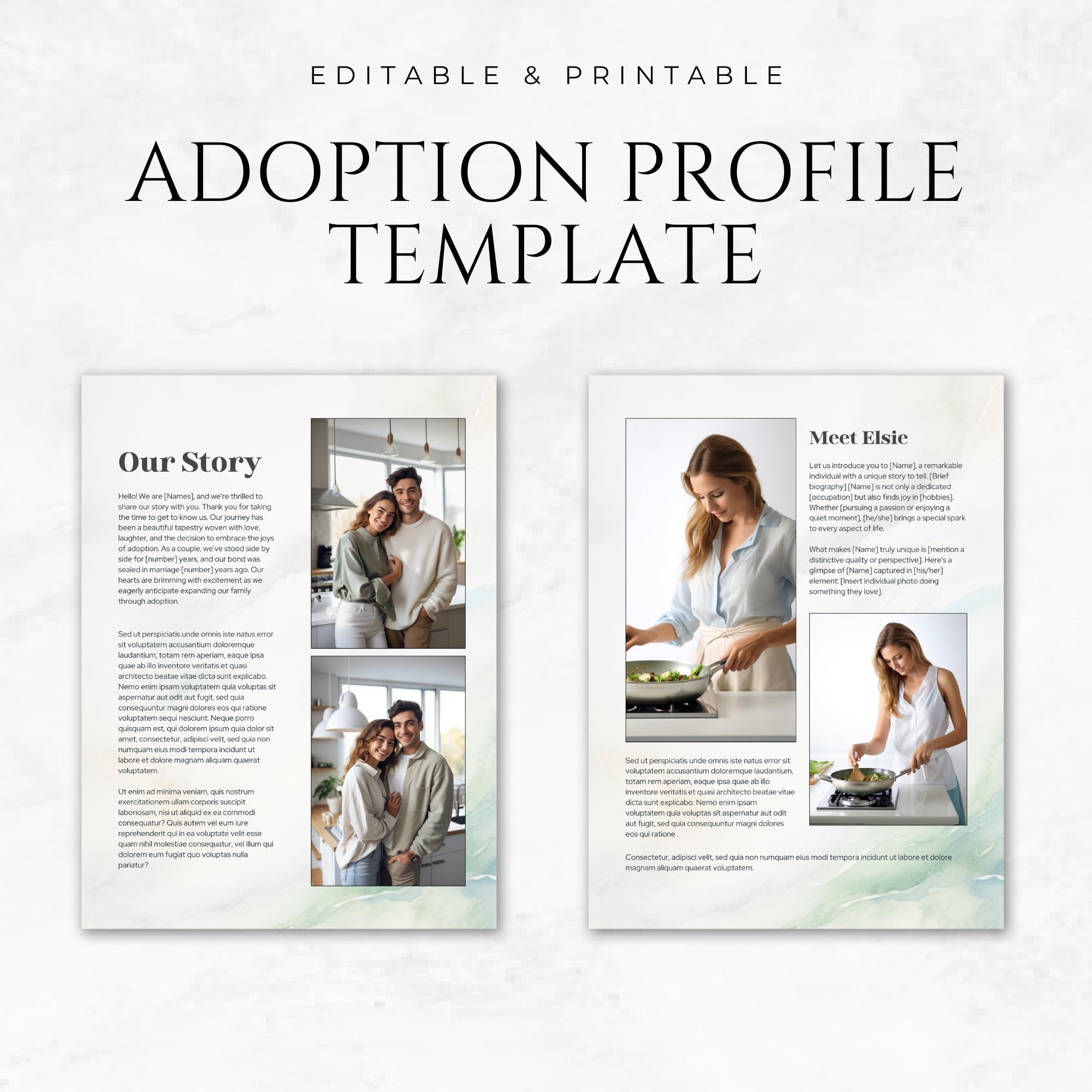 Adoption Profile Canva Template Printable Adoptive Parents Profile ...