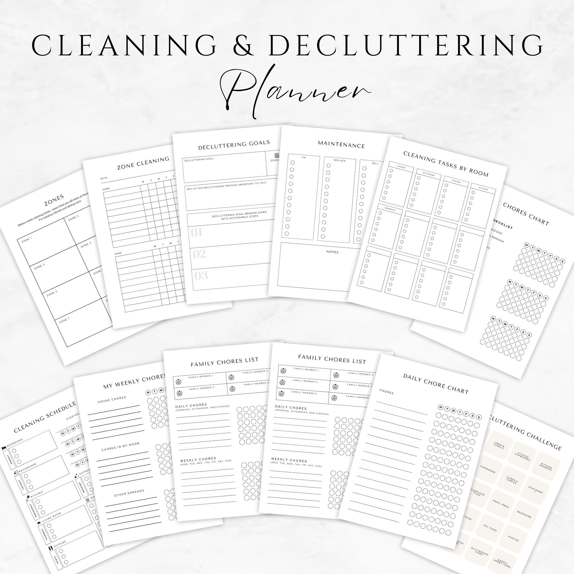 Declutter Planner Decluttering Declutter Checklist Decluttering Planner ...