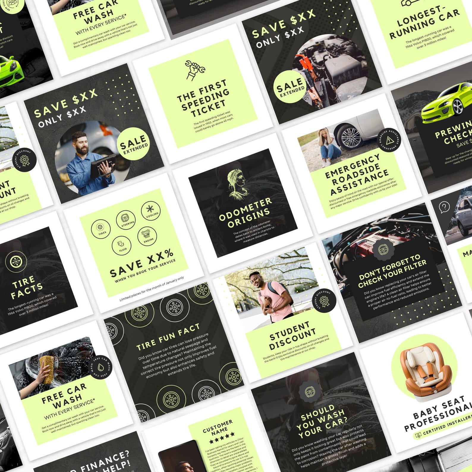 Mechanics Instagram Post Templates Car Mechanics Social Media Templates ...