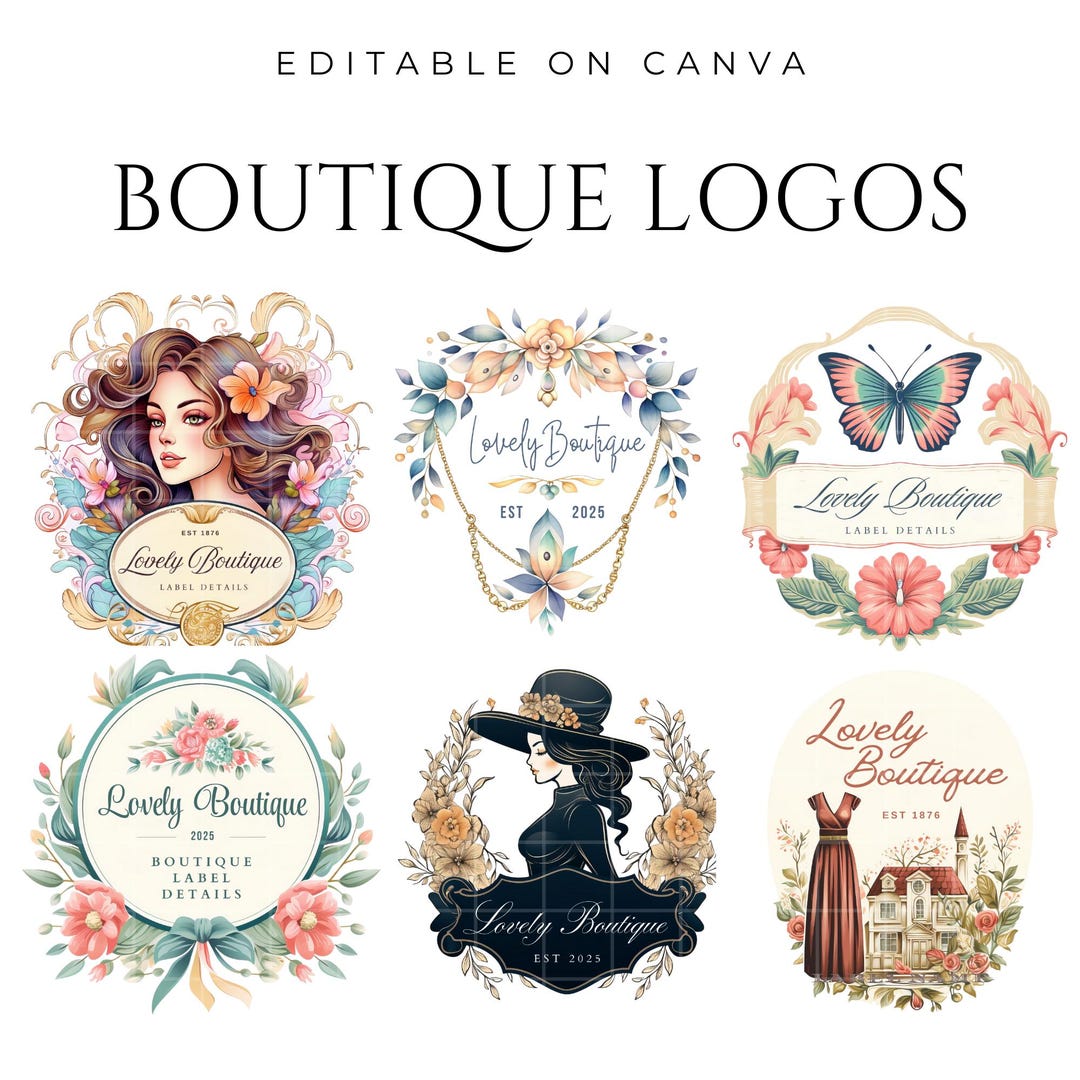 Boutique Logos Design Template Elegant Logo Feminine Logo Fashion ...