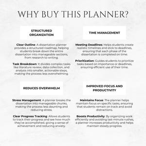 Dissertation Planner Template Printable Academic Planner Phd Planner ...