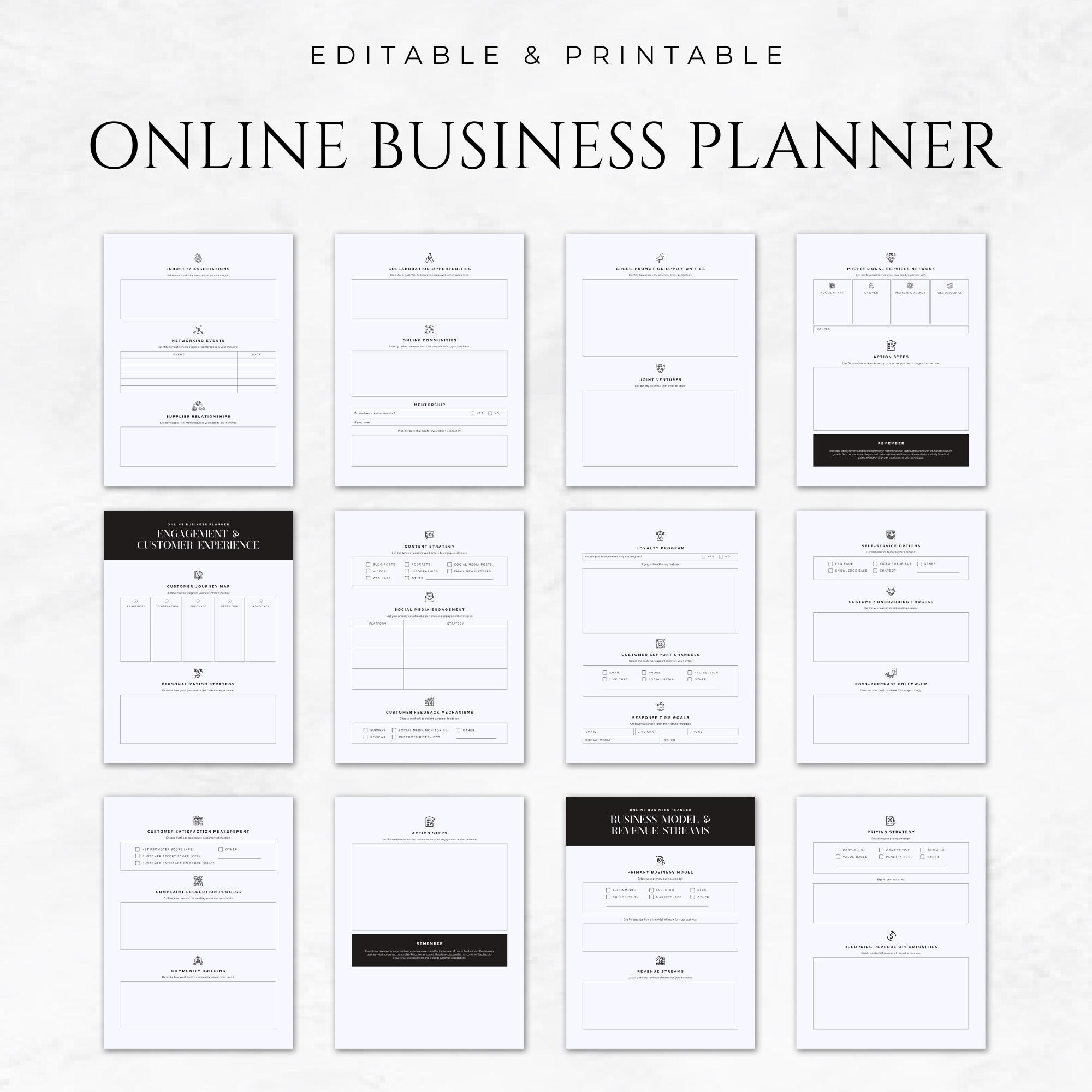 Online Business Planner Template Canva Small Business Planner ...