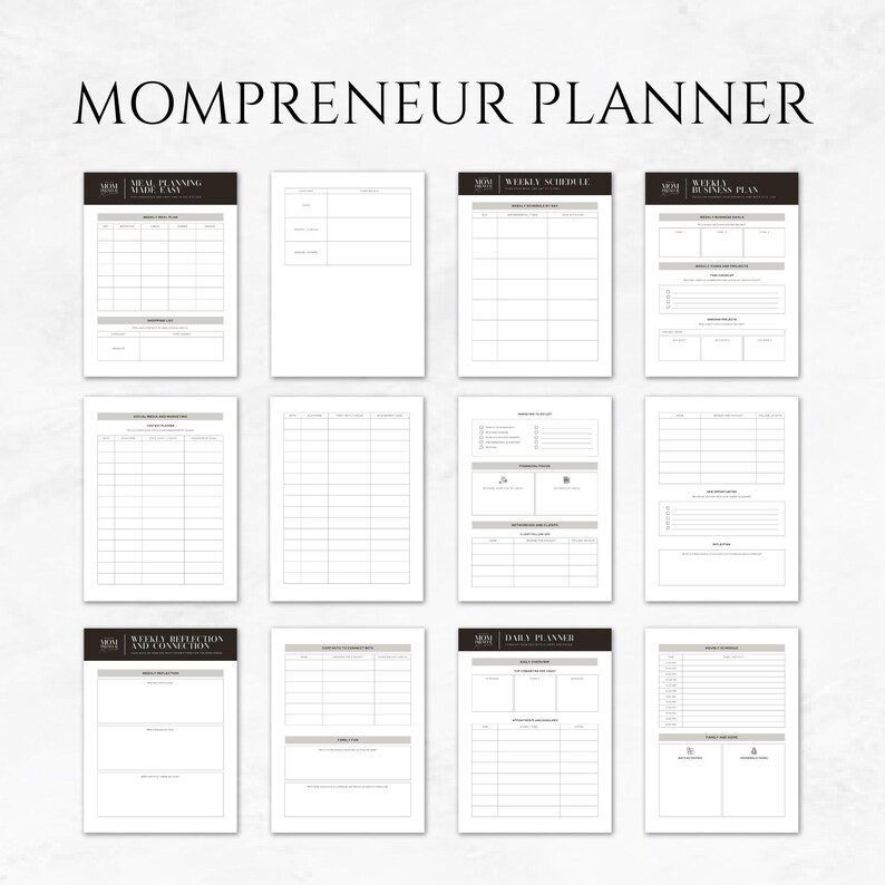 Mompreneur Planner Template Printable Mompreneur Success Planner ...