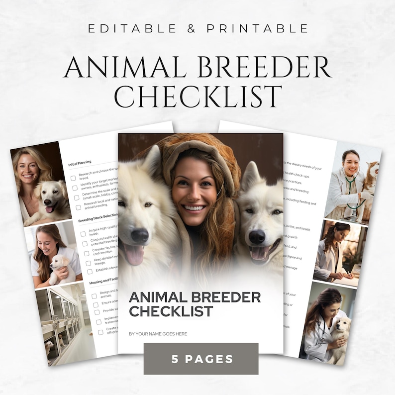 Animal Breeder Checklist Template Animal Breeding Planner Template Pet ...