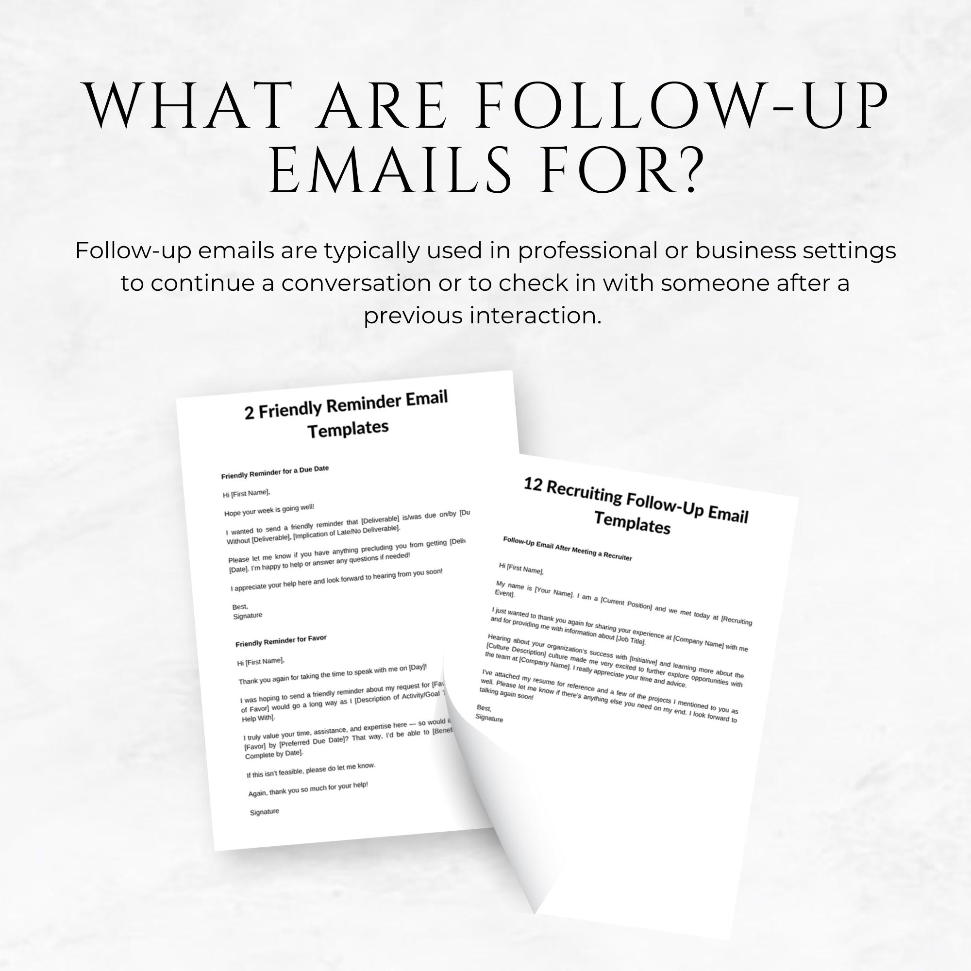 Follow-up Email Templates, General Follow-up Email, Sales Follow-up ...