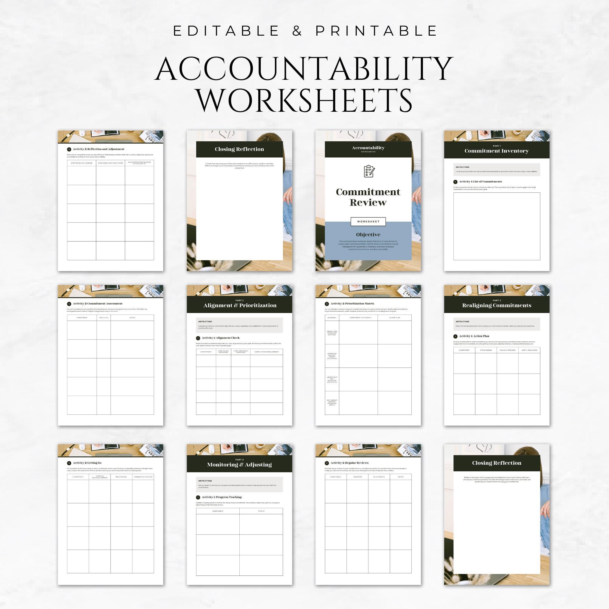 Accountability Worksheets Template Productivity Planner Daily Task ...