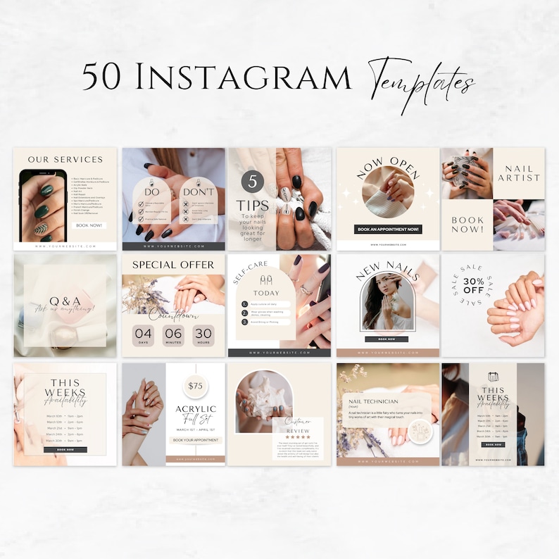 Nail Technician Instagram Posts Template Nail Tech Instagram Reels and ...