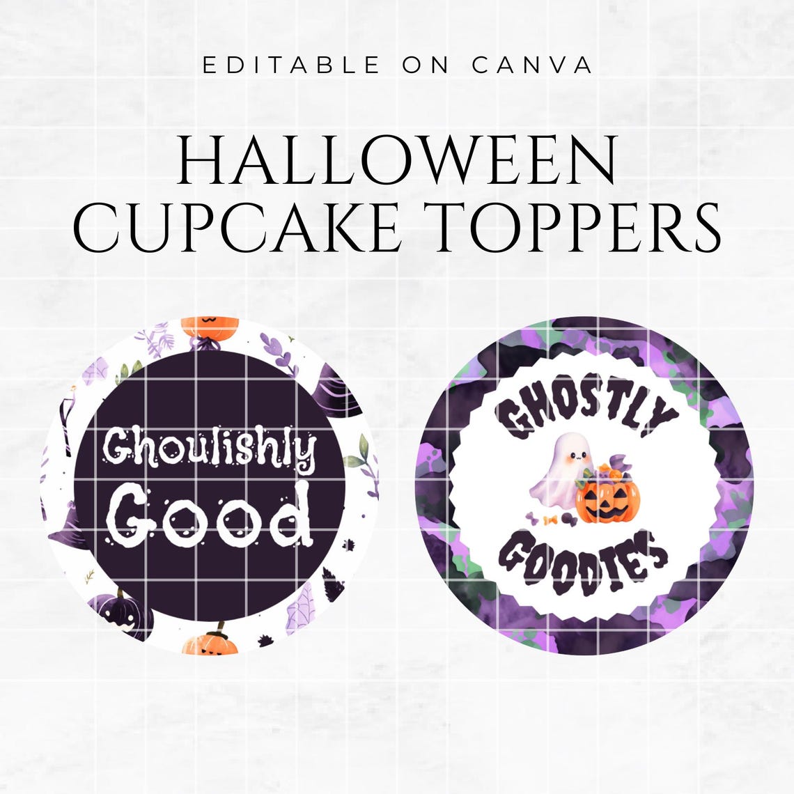 Halloween Cupcake Toppers Template Printable Halloween Food Toppers ...