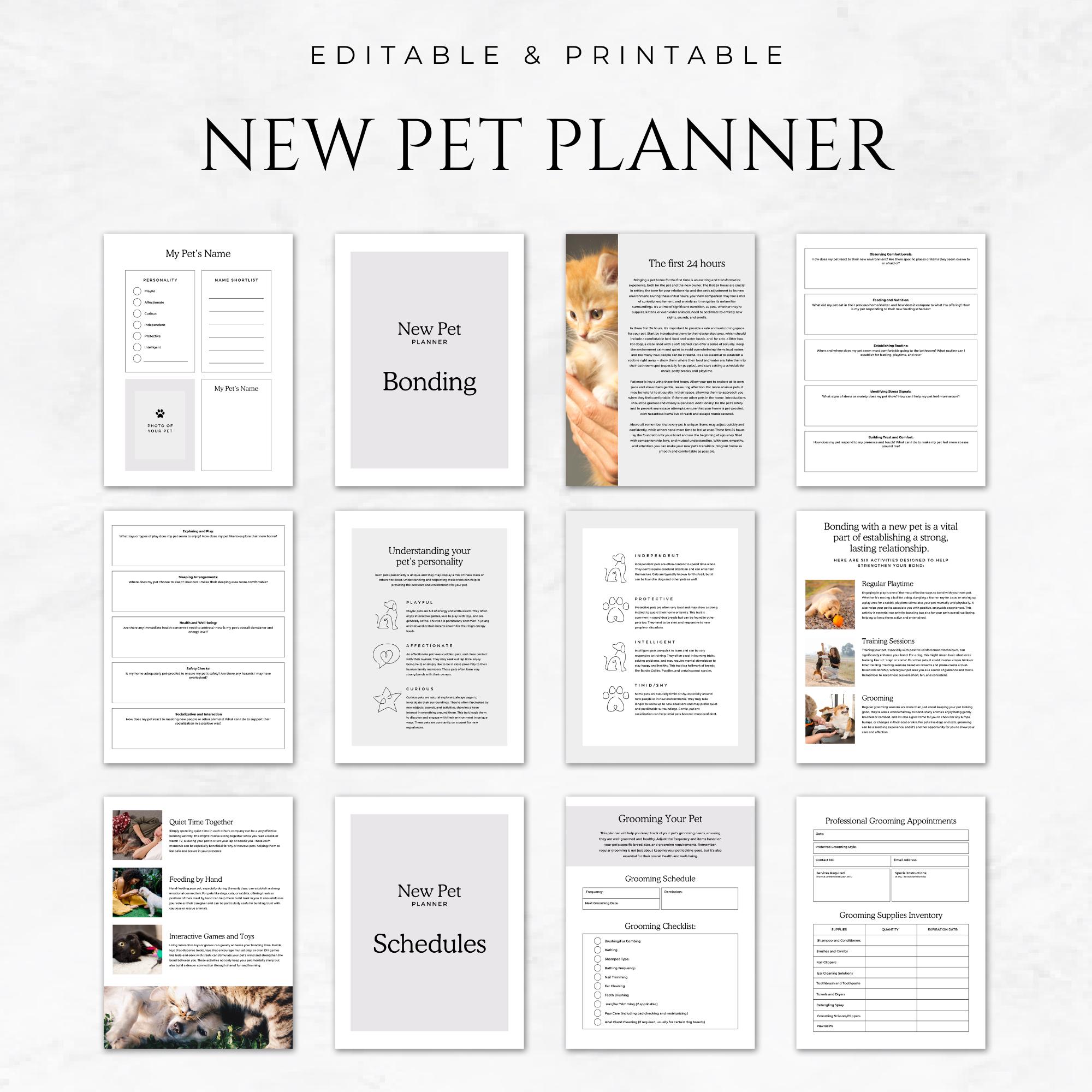 New Pet Planner Template Printable Pet Care Organizer Pet Health ...