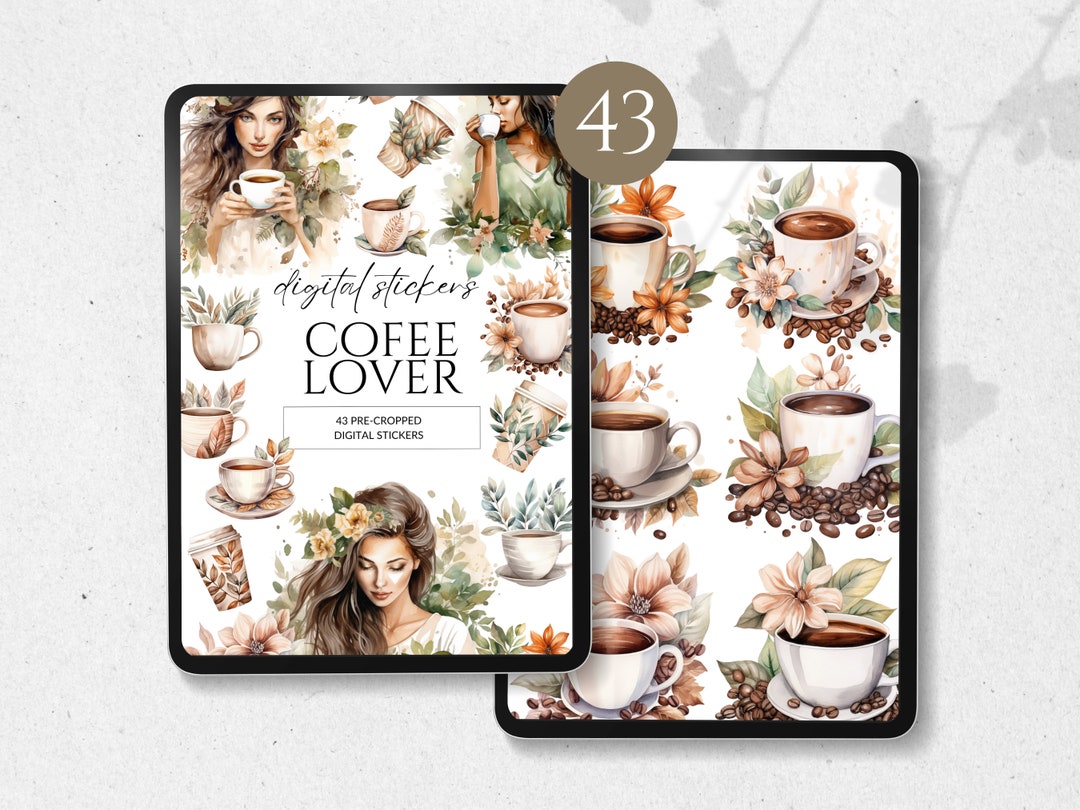Coffee Lover Digital Stickers Coffee Shop Digital Sticker Coffee Addict ...