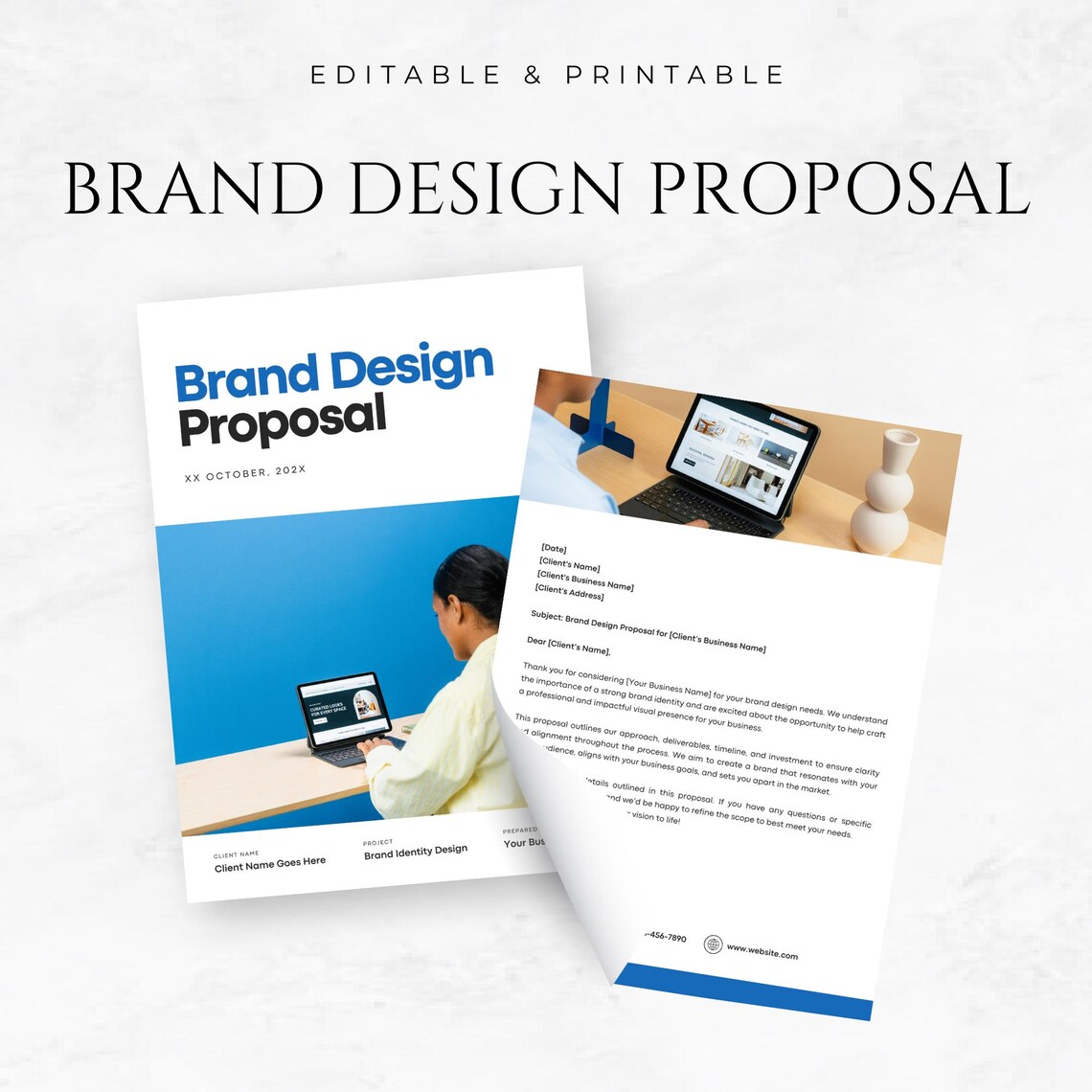 Brand Design Proposal Template Printable Graphic Design Contract Client ...