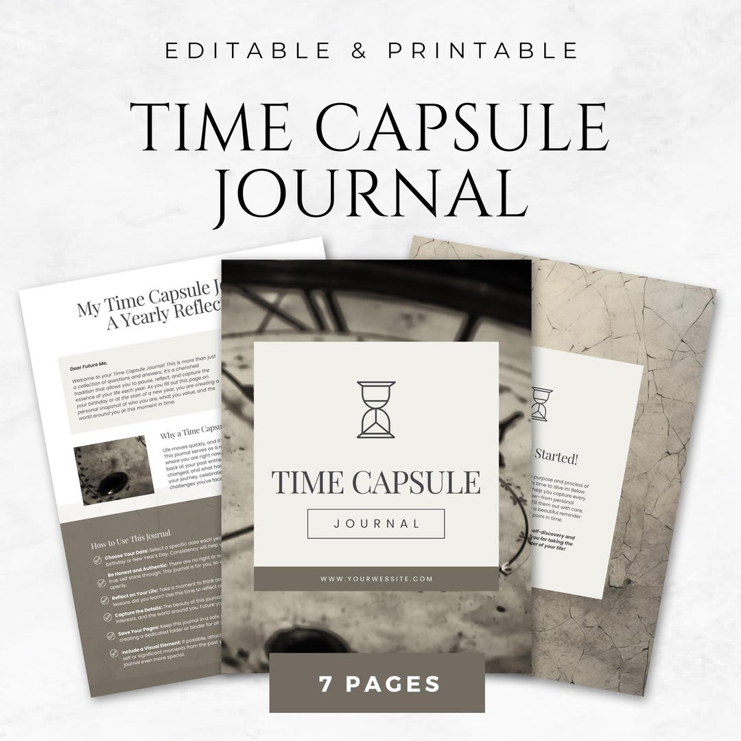 Time Capsule Journal Template Printable Memory Journal Keepsake Journal ...
