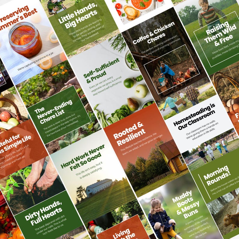 Homestead Social Media Posts Canva Templates Farm Instagram Cottagecore ...