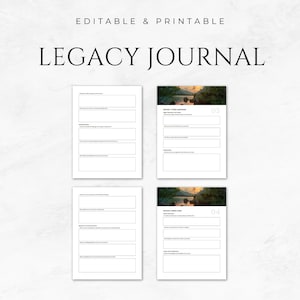 Personal Legacy Journal Template Printable Ancestry Journal Life Story ...