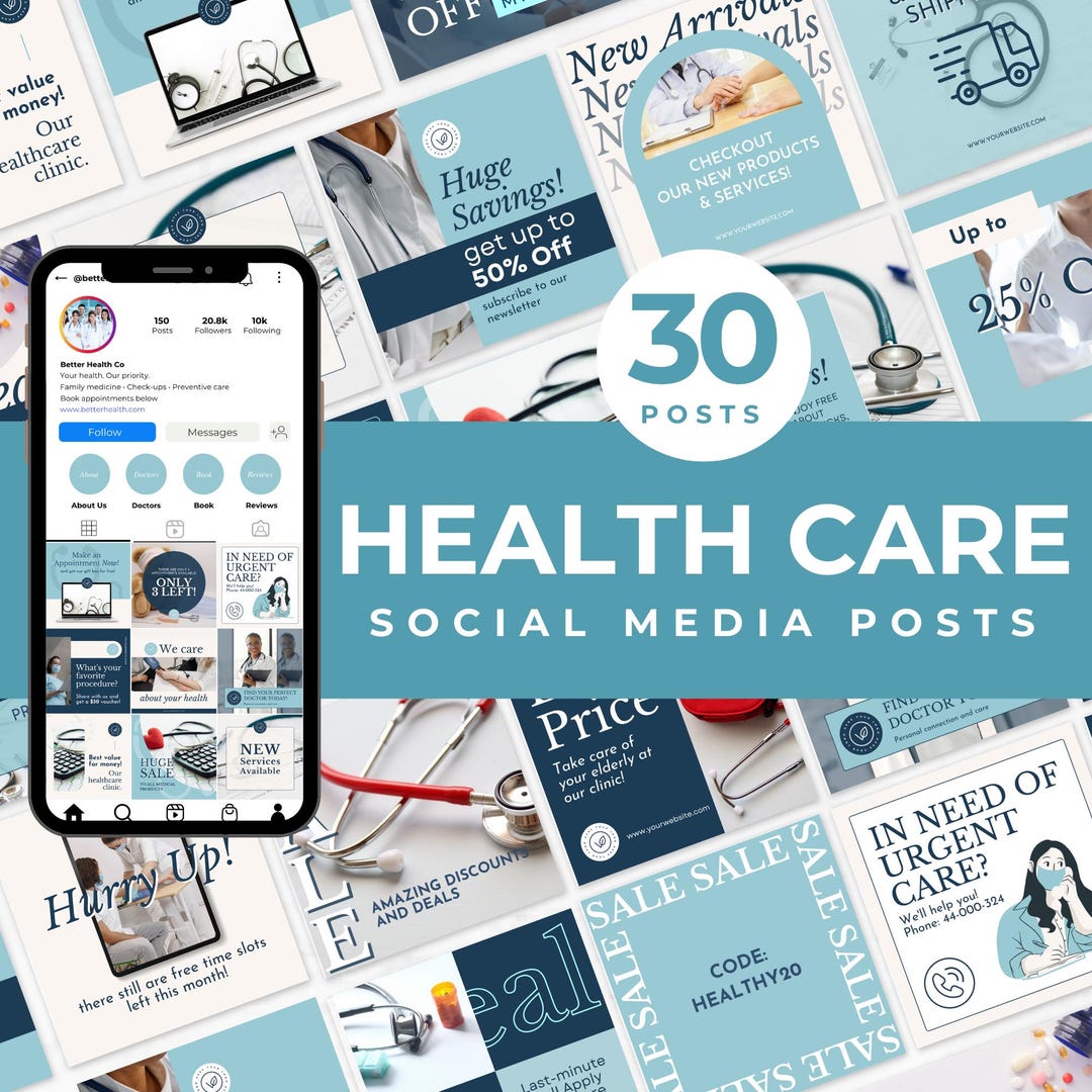 Healthcare Instagram Templates Healthcare Social Media Templates Health ...