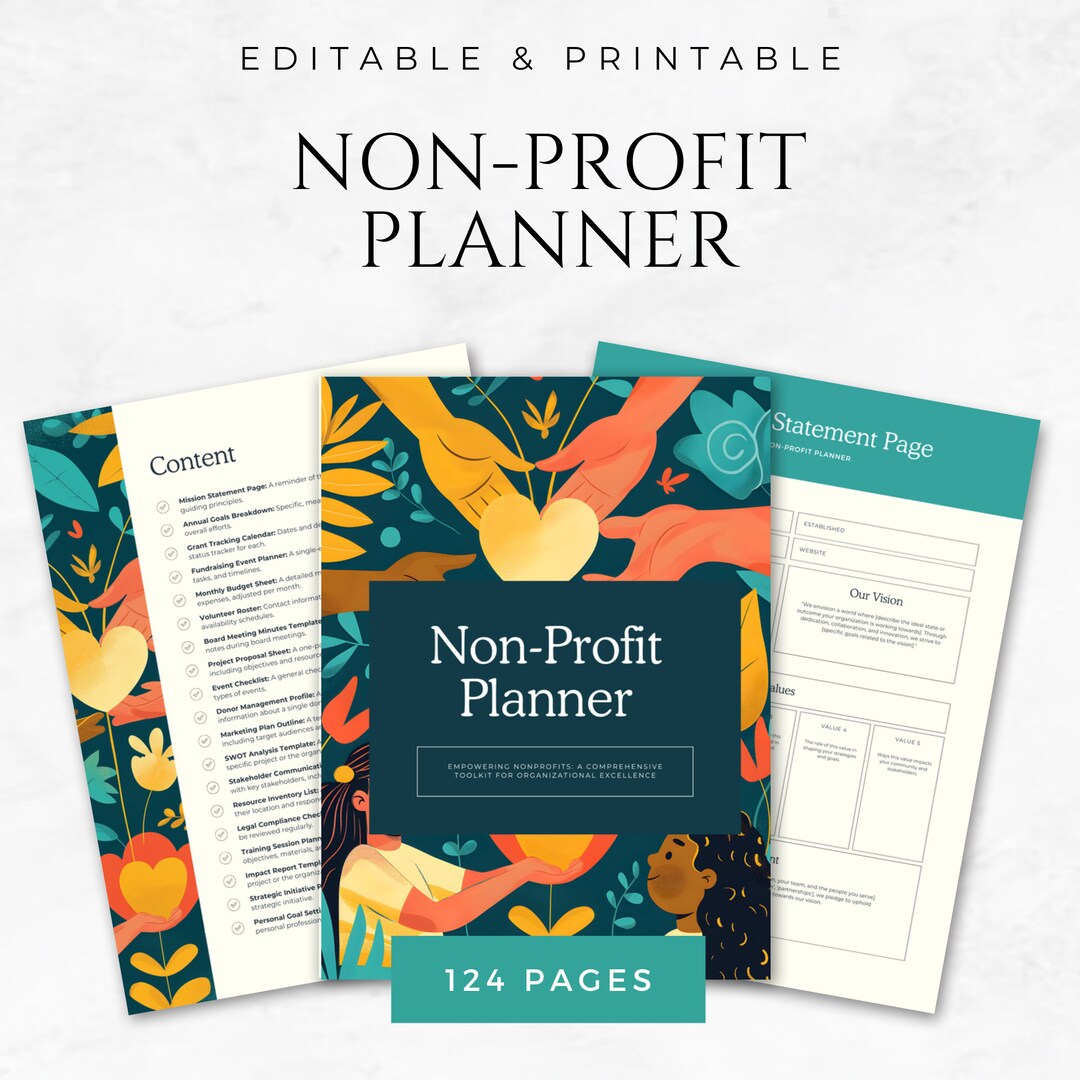 Non-profit Organization Planner Template Canva Nonprofit Template ...
