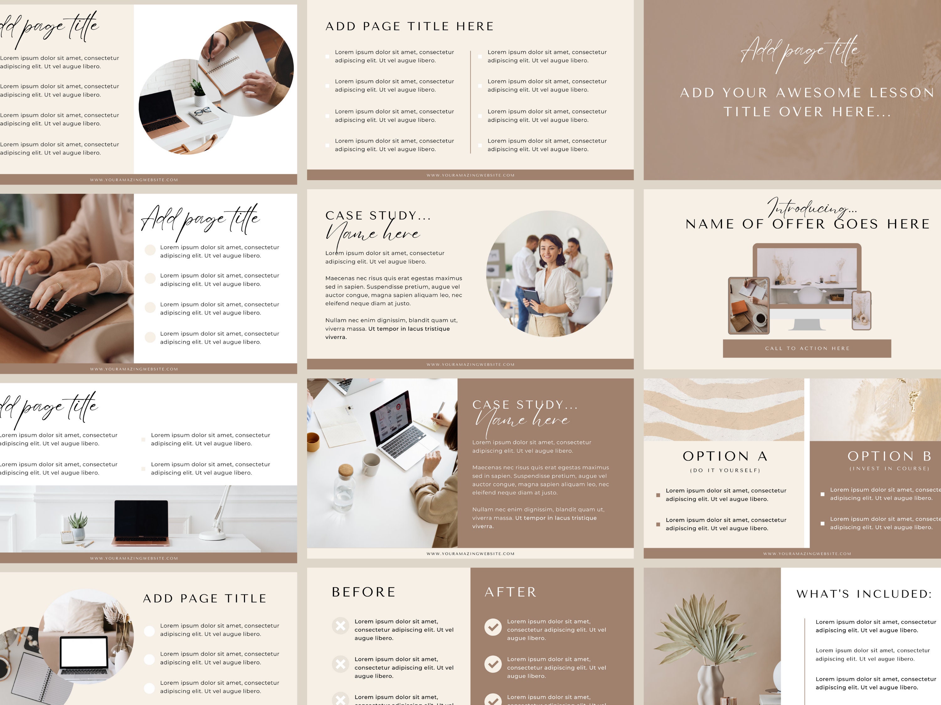 Webinar Slide Deck Template Canva Online Course Slide Deck Webinar ...