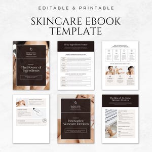 Skincare Ebook Template Printable Beauty Ebook Guide Skincare Routine ...