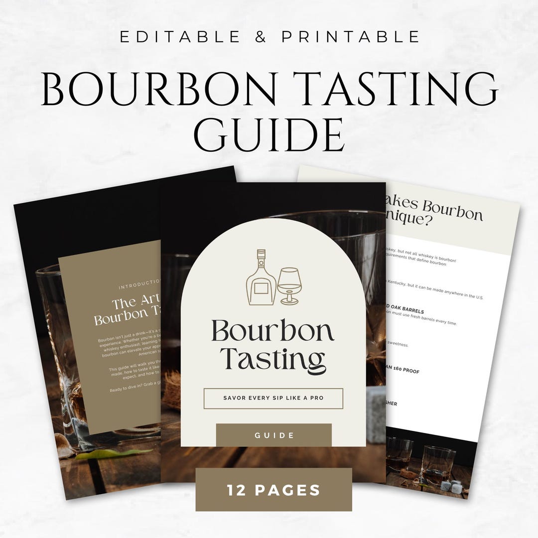 Bourbon Tasting Guide Template Printable Whiskey Tasting Guide Bourbon ...