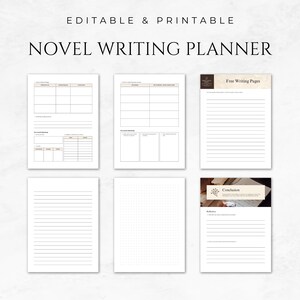 Novel Writing Planner Template Printable Character Development Author ...