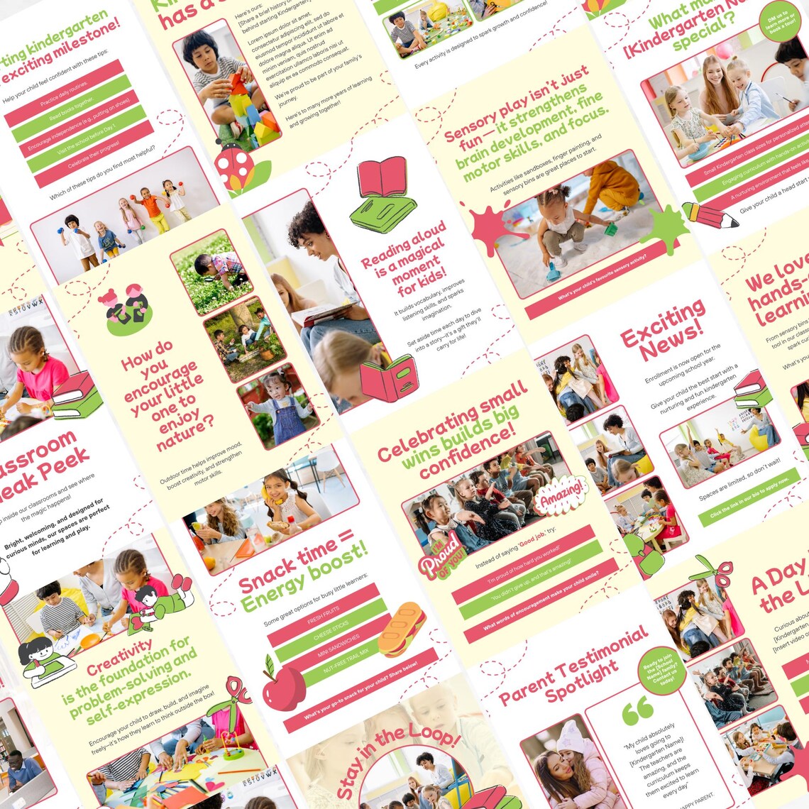 Kindergarten Social Media Posts Templates Kindergarten Instagram Posts ...