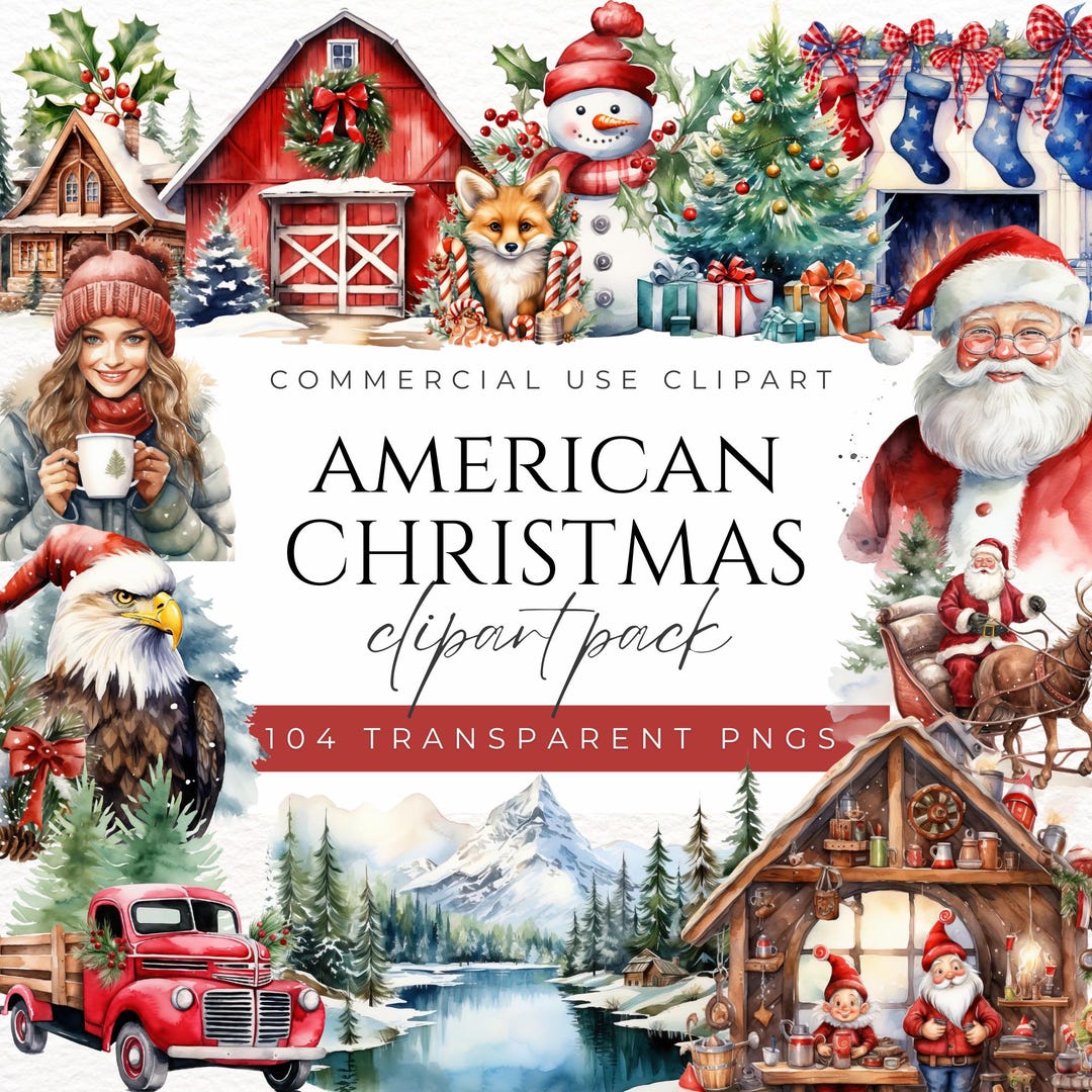 American Christmas Clipart USA Clipart Americana Clipart Christmas ...