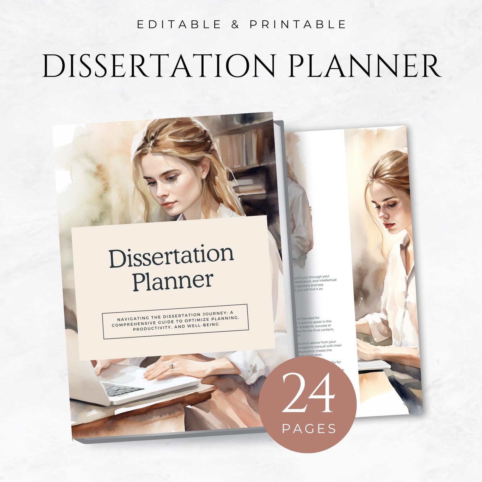 Dissertation Planner Template Printable Academic Planner Phd Planner ...