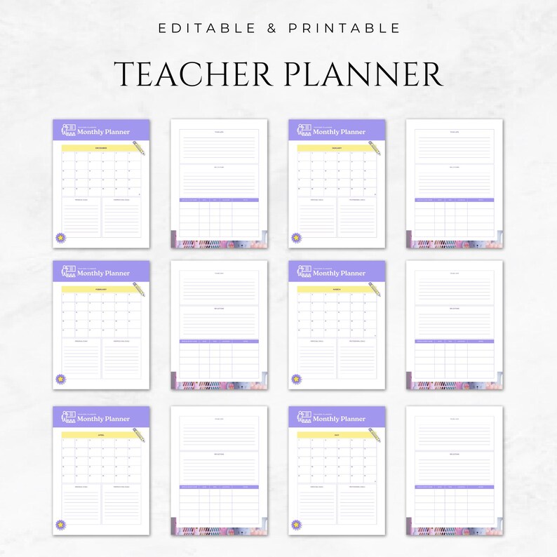 Teacher Planner Template Editable Lesson Planner Classroom Planner ...