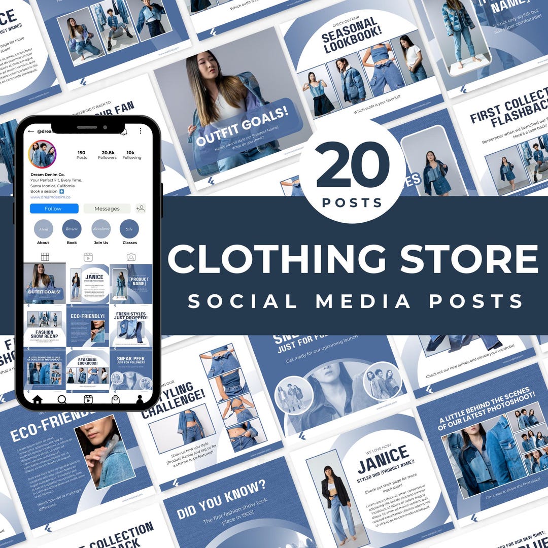 Clothing Stores Social Media Posts Templates Fashion Boutique Social ...