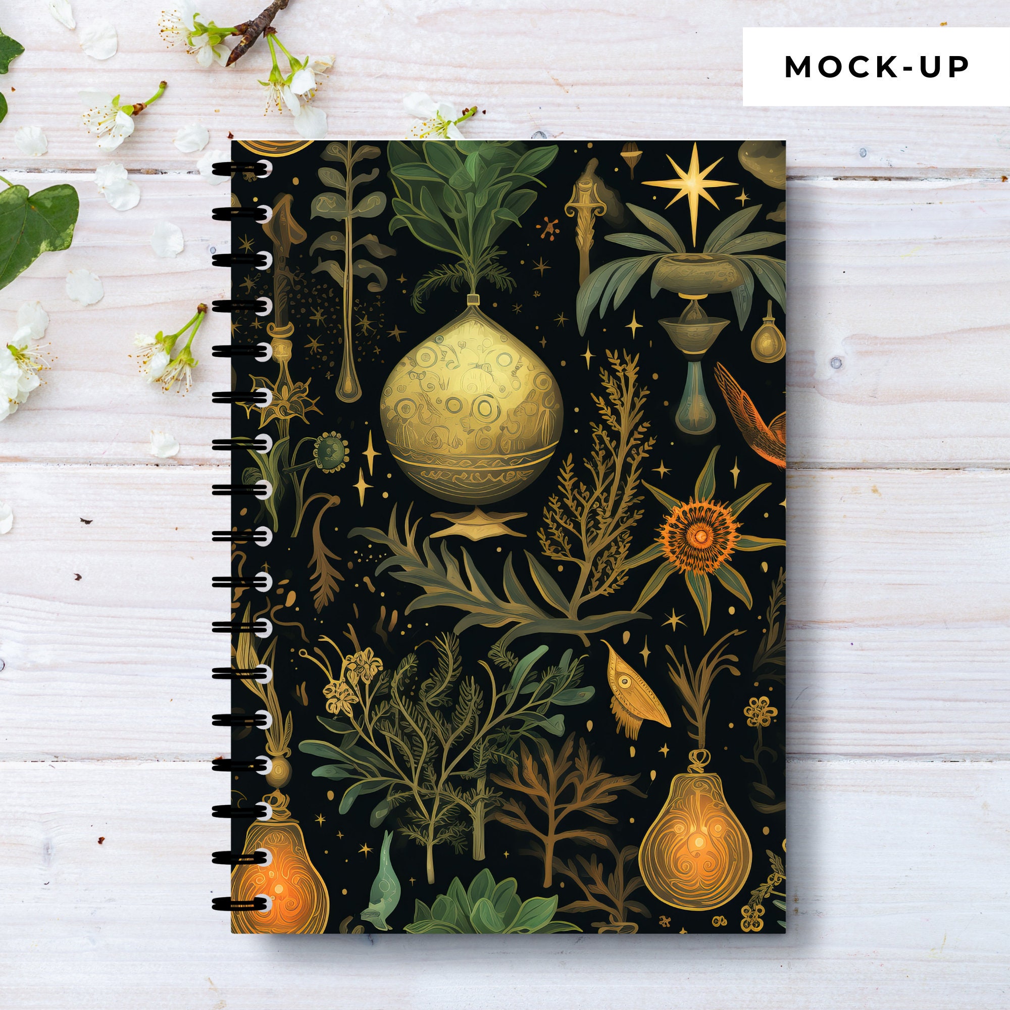 Seamless Alchemy Garden Digital Pattern Mystic Garden Digital Art ...