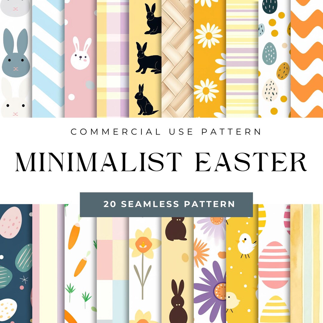 Seamless Minimalist Easter Patterns Seamless Easter Digital Paper ...